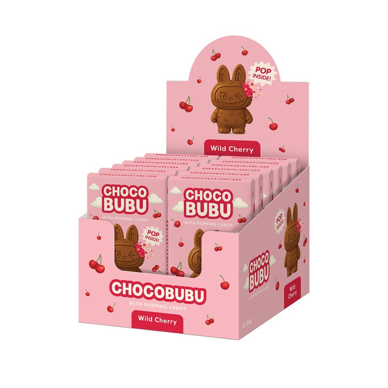 ChocoBubu Milk Chocolate with Popping Candy and Wild Cherry Filling 80g ...